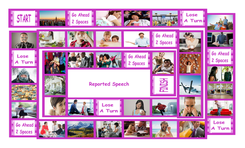 Reported Speech Legal Size Photo Board Game | Teaching Resources