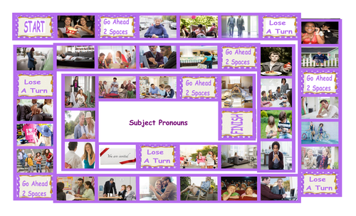 Subject Pronouns Legal Size Photo Board Game | Teaching Resources