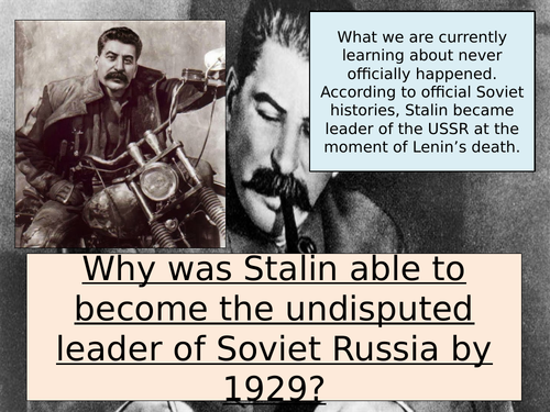 AQA A-Level Tsarist & Communist Russia Lesson 58 (Stalin Becomes Leader ...