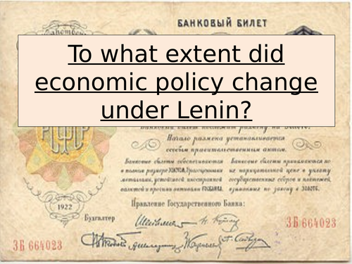 AQA A-Level Tsarist & Communist Russia Lesson 66 (Lenin's Economic ...