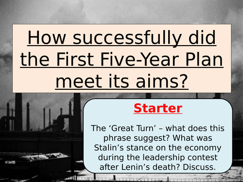AQA A-Level Tsarist & Communist Russia Lesson 67 (First Five-Year Plan ...