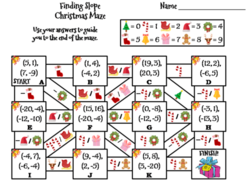 Finding Slope Activity: Christmas Math Maze | Teaching Resources