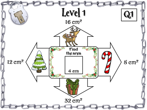 Area and Perimeter Game: Geometry Escape Room Christmas Math Activity ...