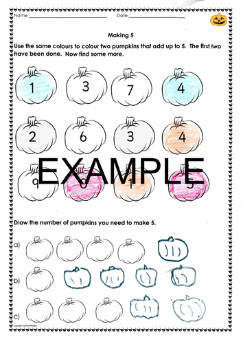 Halloween Counting, Match Up, Making 5, 10, 15 20, Picture Patterns ...