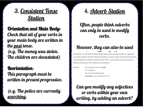 Newspaper Report Editing Stations | Teaching Resources