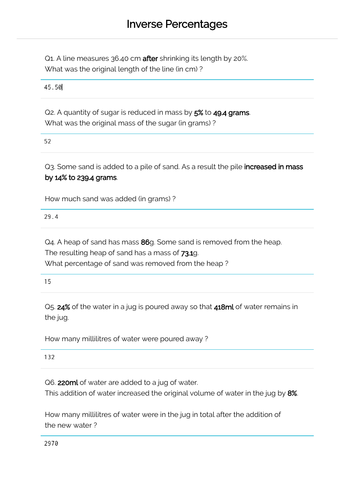 Inverse Percentages GCSE Maths | Teaching Resources
