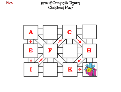 Area of Composite Figures Activity: Christmas Math Maze | Teaching ...