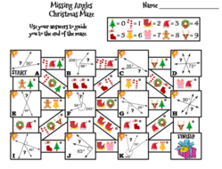 Missing Angles Activity: Christmas Math Maze | Teaching Resources