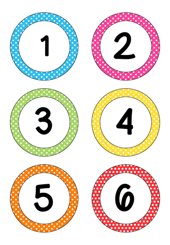 Polka Dot Number Labels 1-50 | Teaching Resources