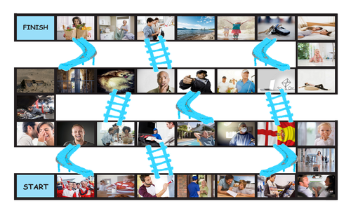 Future Simple Tense with Will Legal Size Photo Chutes and Ladders Game ...