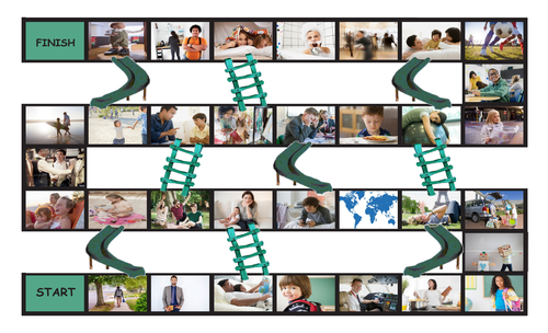 Past Simple Tense with Used To Legal Size Photo Chutes and Ladders Game ...