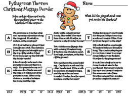 Pythagorean Theorem Christmas Math Activity: Message Decoder | Teaching ...