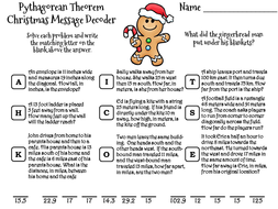 Pythagorean Theorem Christmas Math Activity: Message Decoder | Teaching ...