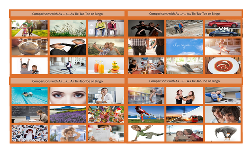 Comparisons with As …+… As Legal Size Photo Tic-Tac-Toe-Bingo Game ...