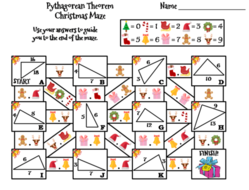 Pythagorean Theorem Activity: Christmas Math Maze | Teaching Resources