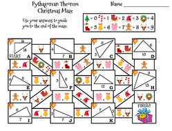 Pythagorean Theorem Activity: Christmas Math Maze | Teaching Resources