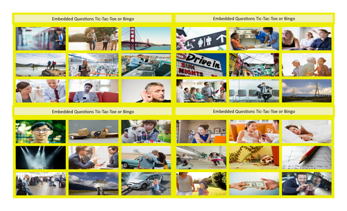 Embedded Questions Legal Size Photo Tic-Tac-Toe-Bingo Game | Teaching ...