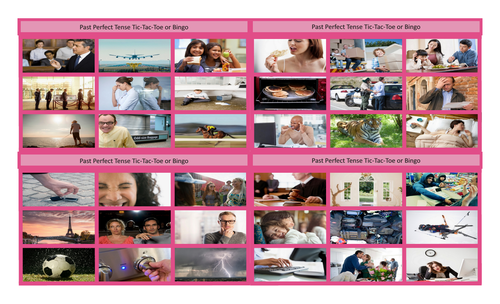 Past Perfect Tense Legal Size Photo Tic-Tac-Toe-Bingo Game | Teaching ...