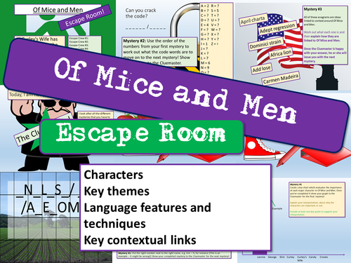 Of Mice and Men - Escape Room | Teaching Resources