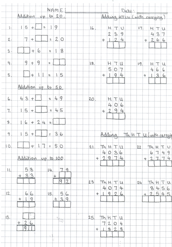 4 Operations Worksheets | Teaching Resources