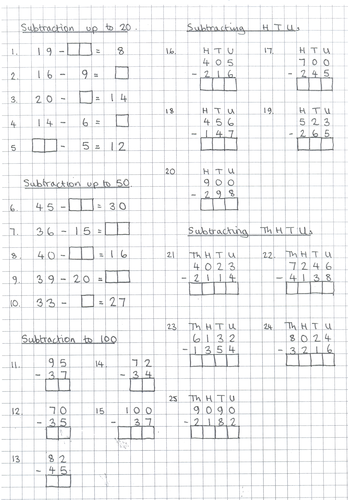 4 Operations Worksheets | Teaching Resources