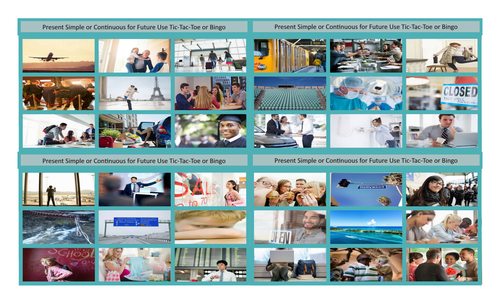 Present Simple or Continuous for Future Use Legal Size Photo Tic-Tac ...