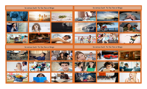 So versus Such Legal Size Photo Tic-Tac-Toe-Bingo Game | Teaching Resources