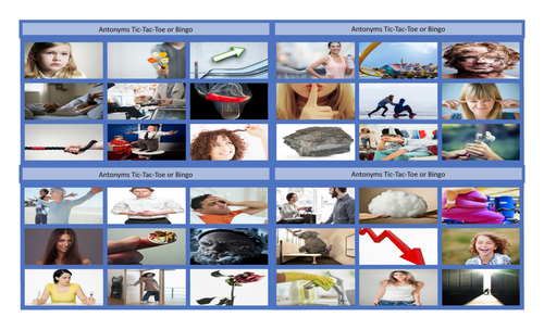 Antonyms Legal Size Photo Tic-Tac-Toe-Bingo Game | Teaching Resources