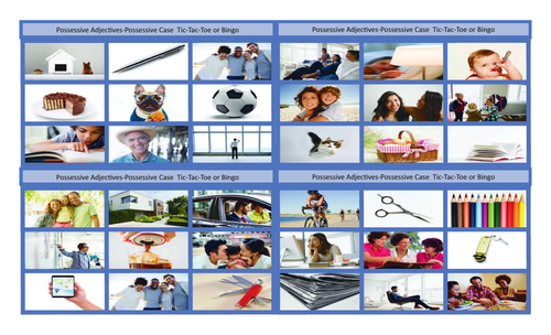 Possessive Adjectives-Possessive Case Legal Size Photo Tic-Tac-Toe ...