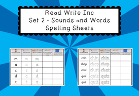 Phonics Read Write Inc Set 2 - Sounds and Words Spelling Sheets ...