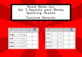 Phonics Read Write Inc Set 3 - Sounds and Words Spelling Sheets ...