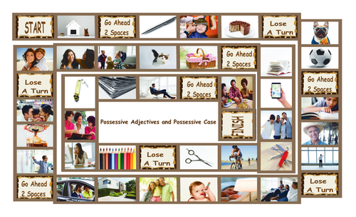 Possessive Adjectives and Possessive Case Legal Size Photo Board Game ...