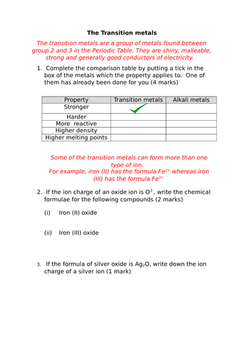 Edexcel GCSE Chemistry Topic C5 (Separate chemistry 1) REVISION ...