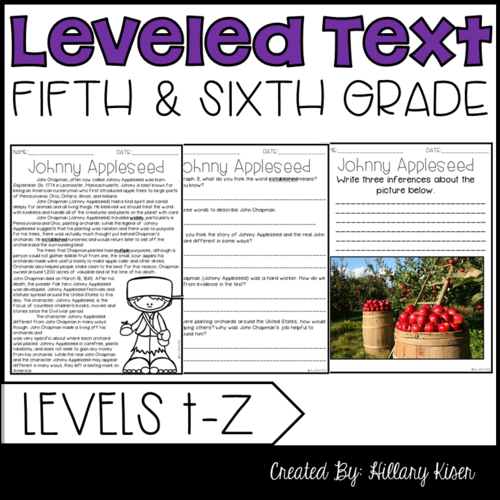Leveled Text: 5th and 6th Grade | Teaching Resources
