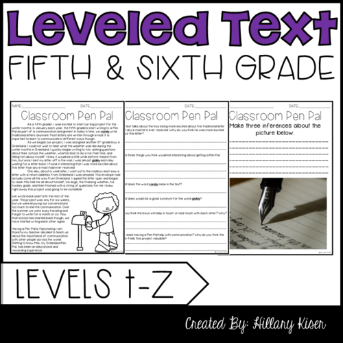 Leveled Text: 5th and 6th Grade | Teaching Resources