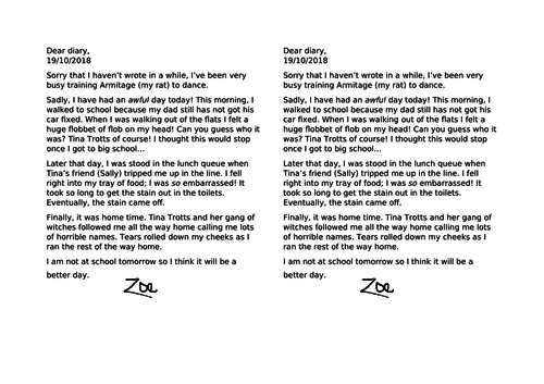 Ratburger Diary Entry Differentiated Comprehension | Teaching Resources