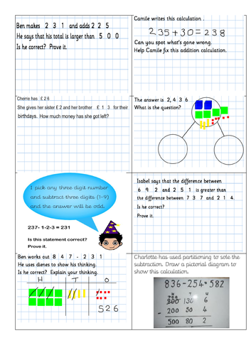 Maths Addition & Subtraction Reasoning problem solving KS1 KS2 Year 2/3 ... Maths Addition & Subtraction Reasoning problem solving KS1 KS2 Year 2/3 ...