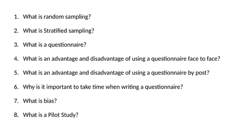 GCSE- SAMPLING- -primary & secondary data, discrete & continuous data ...