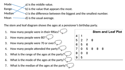 GCSE- STATISTICS- Mean Mode and Median, Frequency tables, Stem and Leaf ...