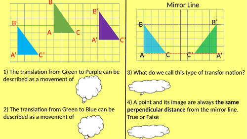 GCSE -Transformation and Vectors - Translation, Reflection, Rotation ...