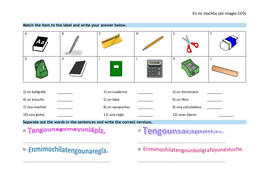 En mi mochila (In my school bag, Spanish) | Teaching Resources