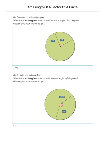 Arc Length of a Circle GCSE Maths | Teaching Resources