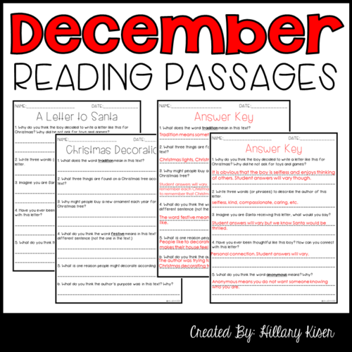 Leveled Text: December | Teaching Resources