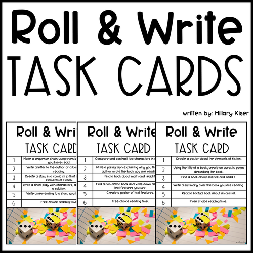 Roll and Write Reading Task Cards | Teaching Resources