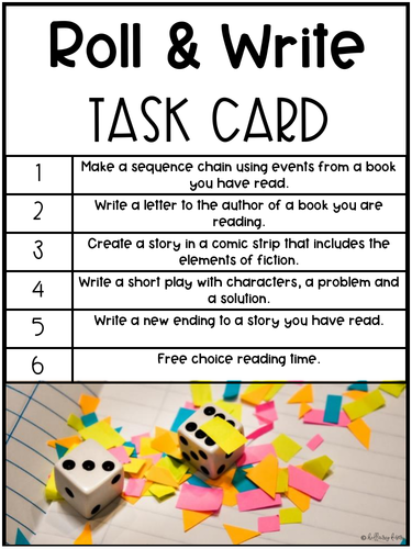 Roll and Write Reading Task Cards | Teaching Resources