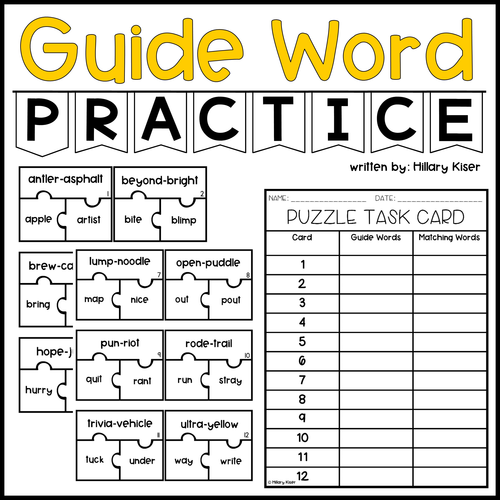 Guide Word Practice | Teaching Resources