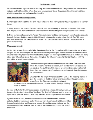 The Peasants' Revolt | Teaching Resources
