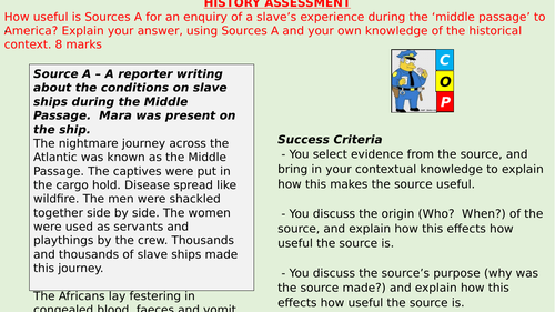 The Slave Trade GCSE assessment for KS3 | Teaching Resources