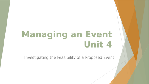 Feasibility Of Managing An Event Unit 4 Btec L3 Business Teaching Resources