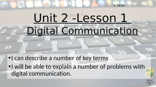 1. ICT > iGCSE > Edexcel > Unit 2 > Connectivity > Digital Communication | Teaching Resources